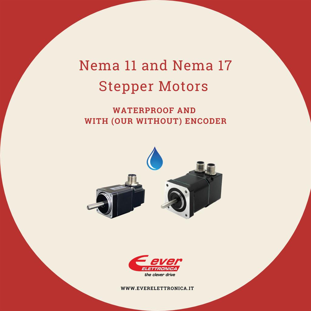 Nema 11 and Nema 17 motors with IP65 protection
